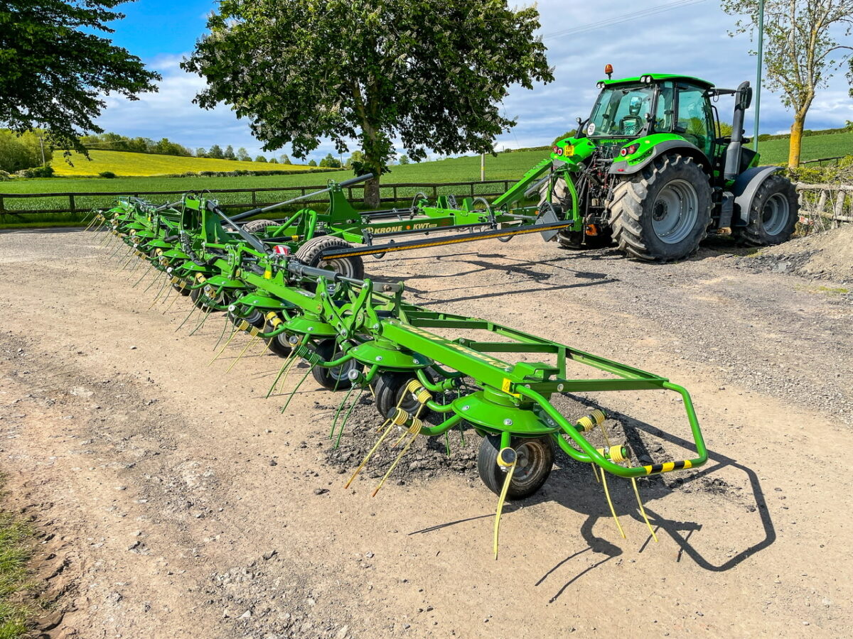Krone KWT 1300 trailed tedder - ex demo - Pallisers of Hereford Ltd